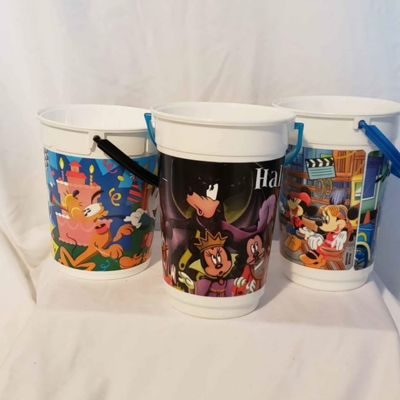 Disney | Storage & Organization | Vintage Disney Popcorn Buckets Set Of ...
